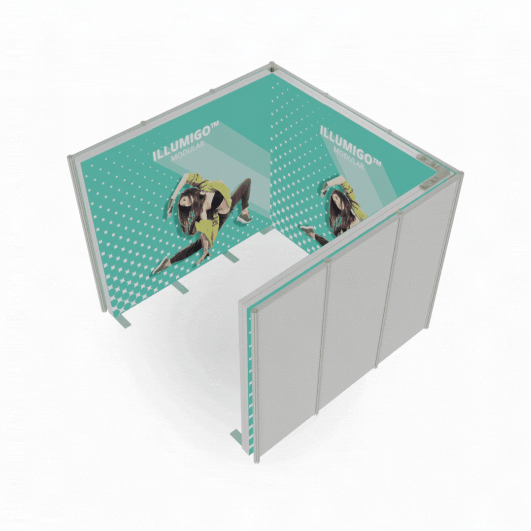 3x3m iLLUMiGO™ LED Lightbox Exhibition Stand Shell Scheme — Marler Haley