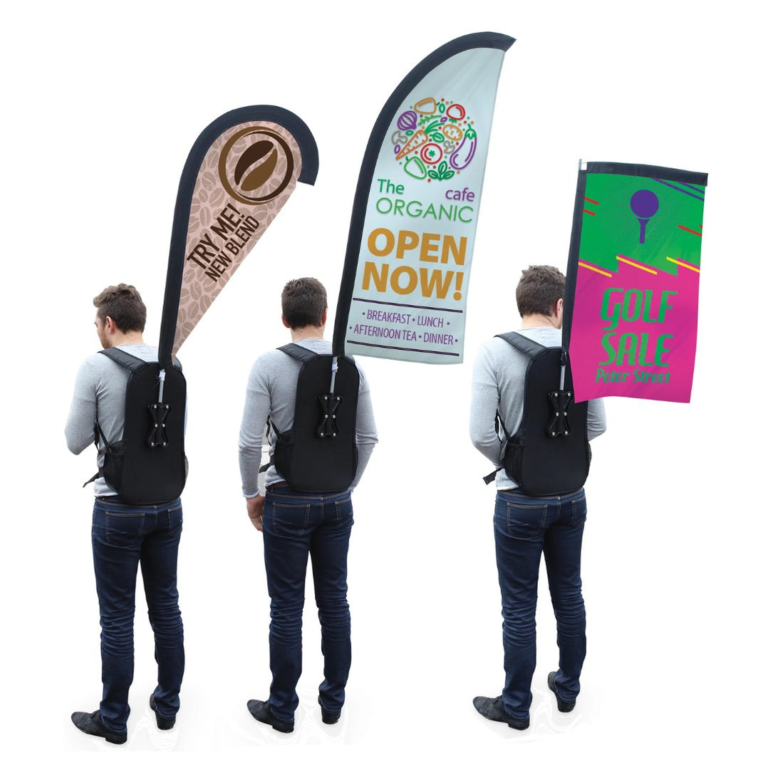 Custom Printed Promotional Backpack Flags | Marler Haley