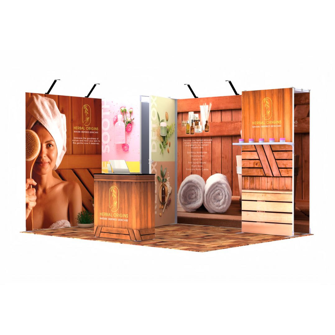 FASTFRAME™ 12M² L Shaped Modular Exhibition Stand — Marler Haley