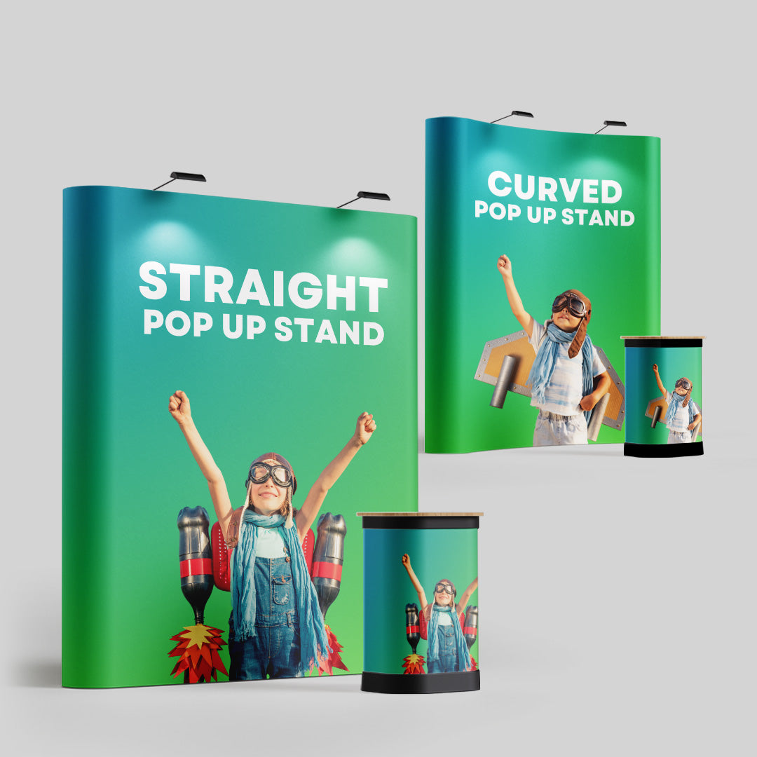 Pop Up Display Stand Bundle Curved & Straight | Marler Haley