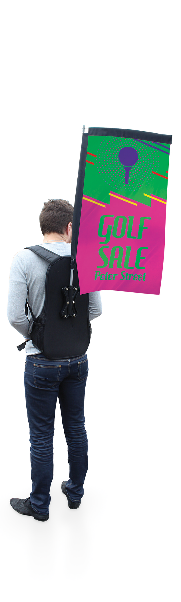 Custom Printed Promotional Backpack Flags | Marler Haley