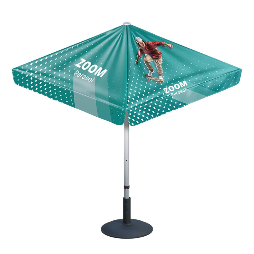 Printed 2m Square Parasol | Outdoor Advertising — Marler Haley